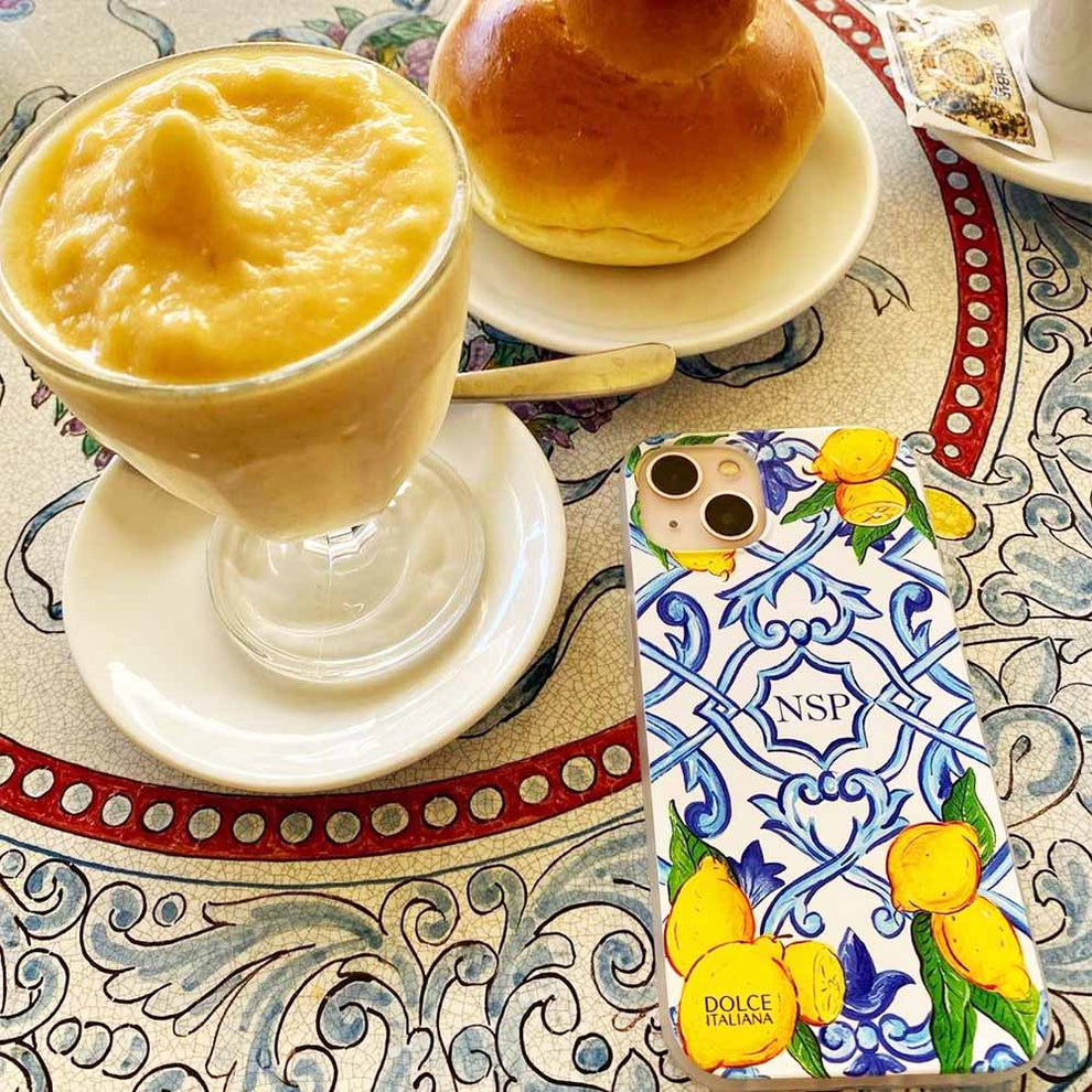 Capri Blue Lemon Phone Case - Handpainted Italian Majolica Tile Design ...