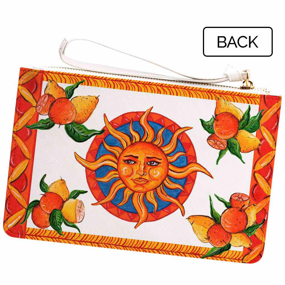 Taormina Clutch Bag Purse Pochette - Bam Bar Sicilian Sun & Lemons ...